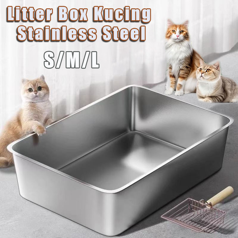 Jual Tempat Pasir Kucing Stainless Ukuran Besar/Tempat Poop Anjing ...