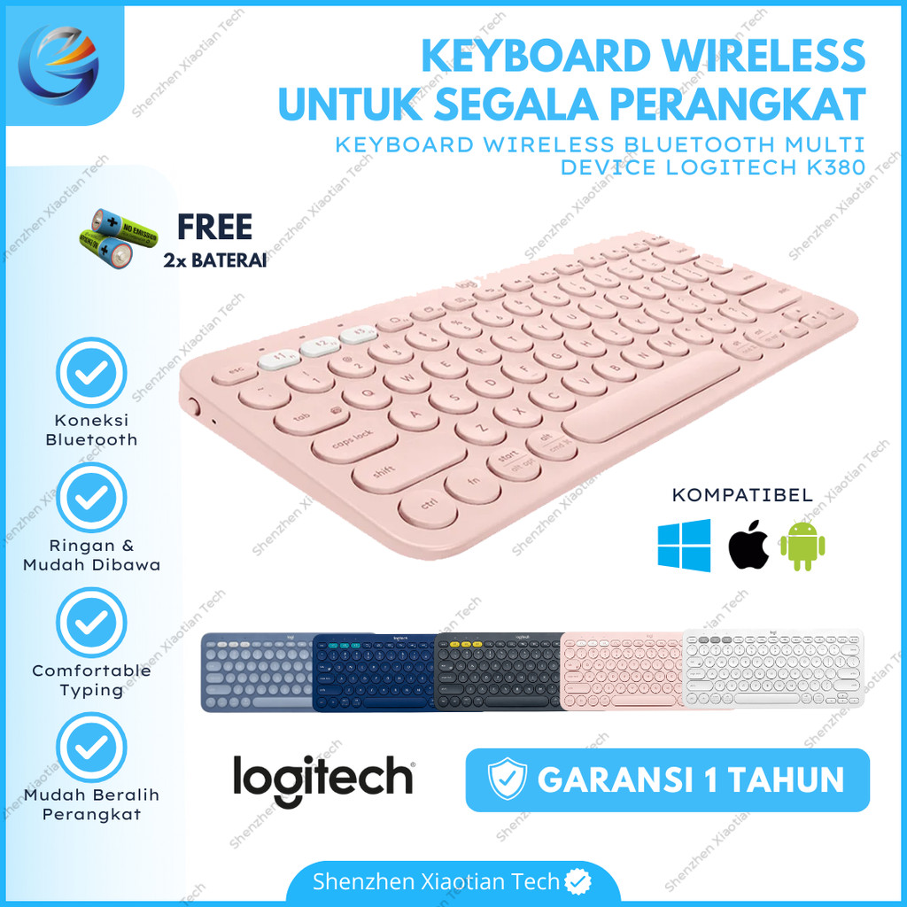 Jual Logitech K380 Keyboard Wireless Bluetooth Multi Device Portable ...