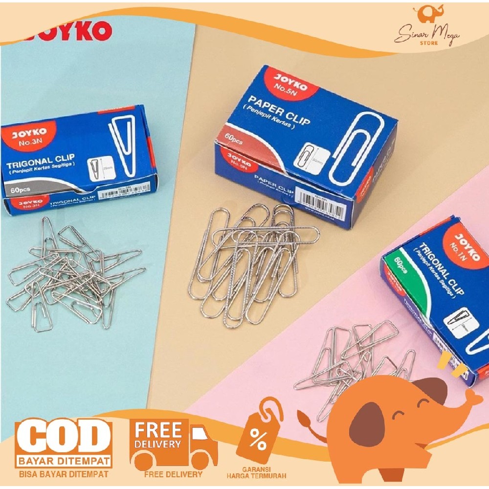 Jual Joyko Paper Trigonal Clip No 1N/3N/5N Dus Kecil - Klip Penjepit ...