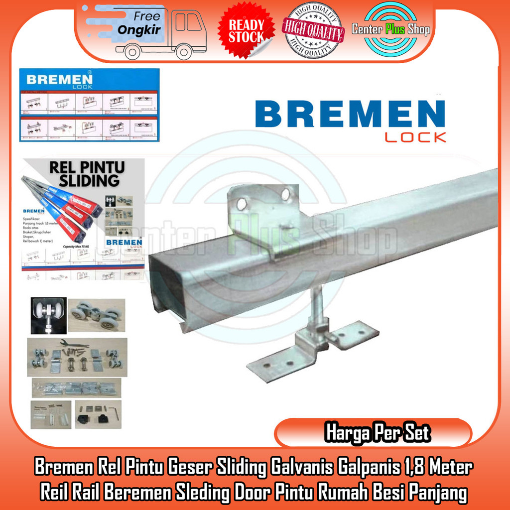 Jual Bremen Godia Rel Pintu Sliding Geser Galvanis Galpanis Sleding Rail Rell Door Besi Panjang ...