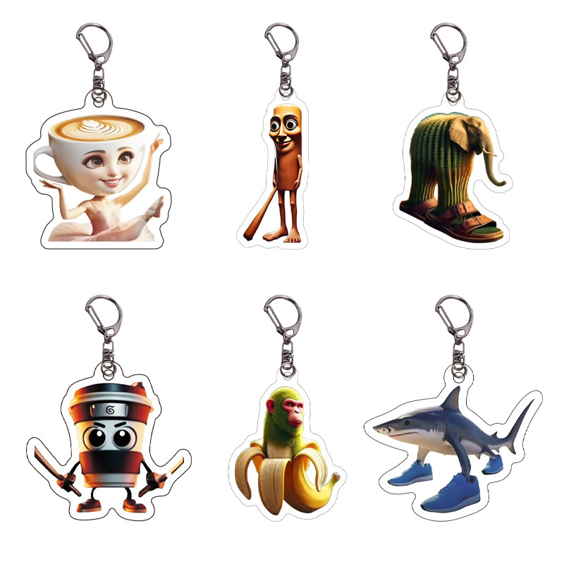 Jual Italian Brainrot Key Chain Tung Tung Sahur Fashion Funny Acrylic ...