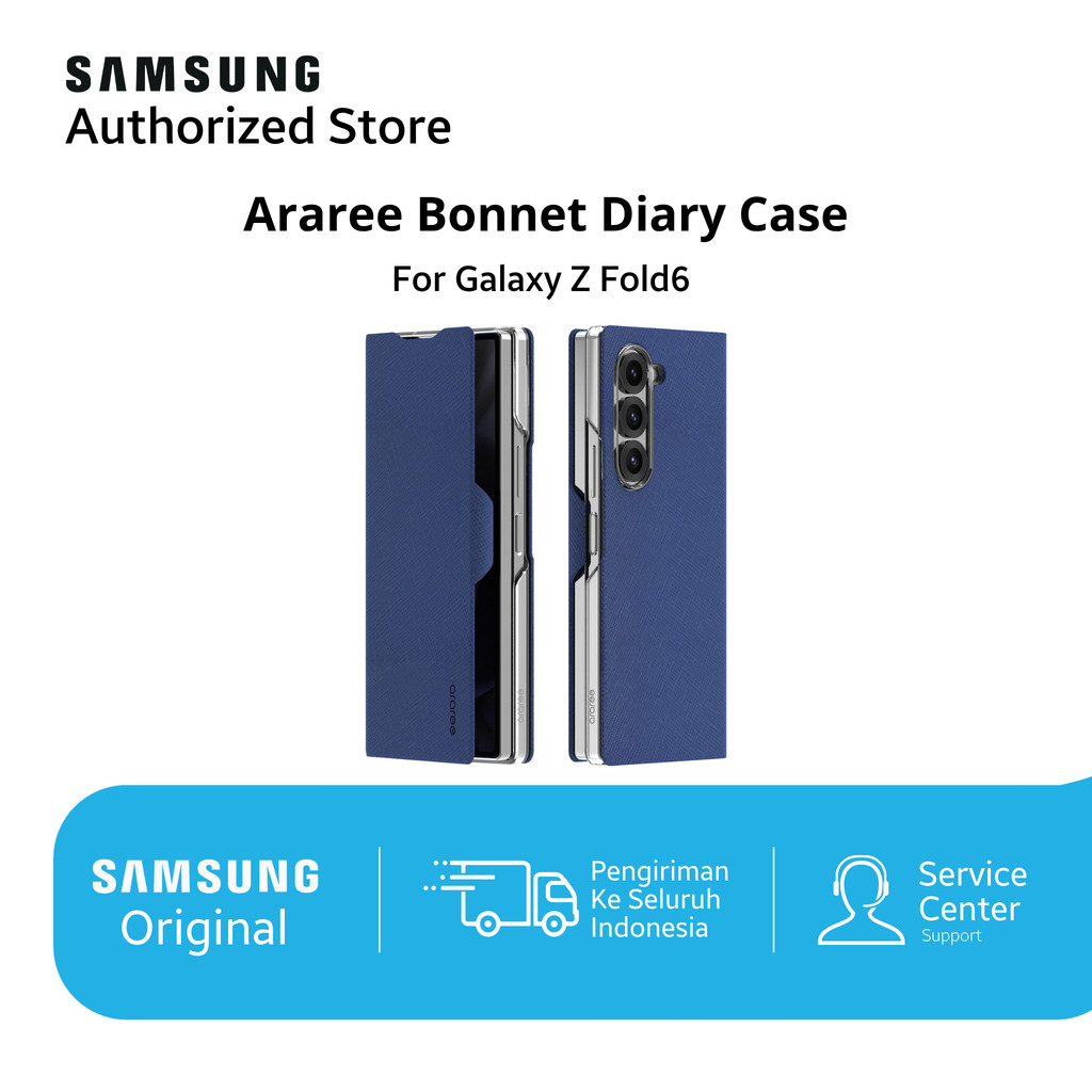 Jual Samsung Galaxy Fold 6 Case Bonnet Diary Vegan Blue | Shopee Indonesia