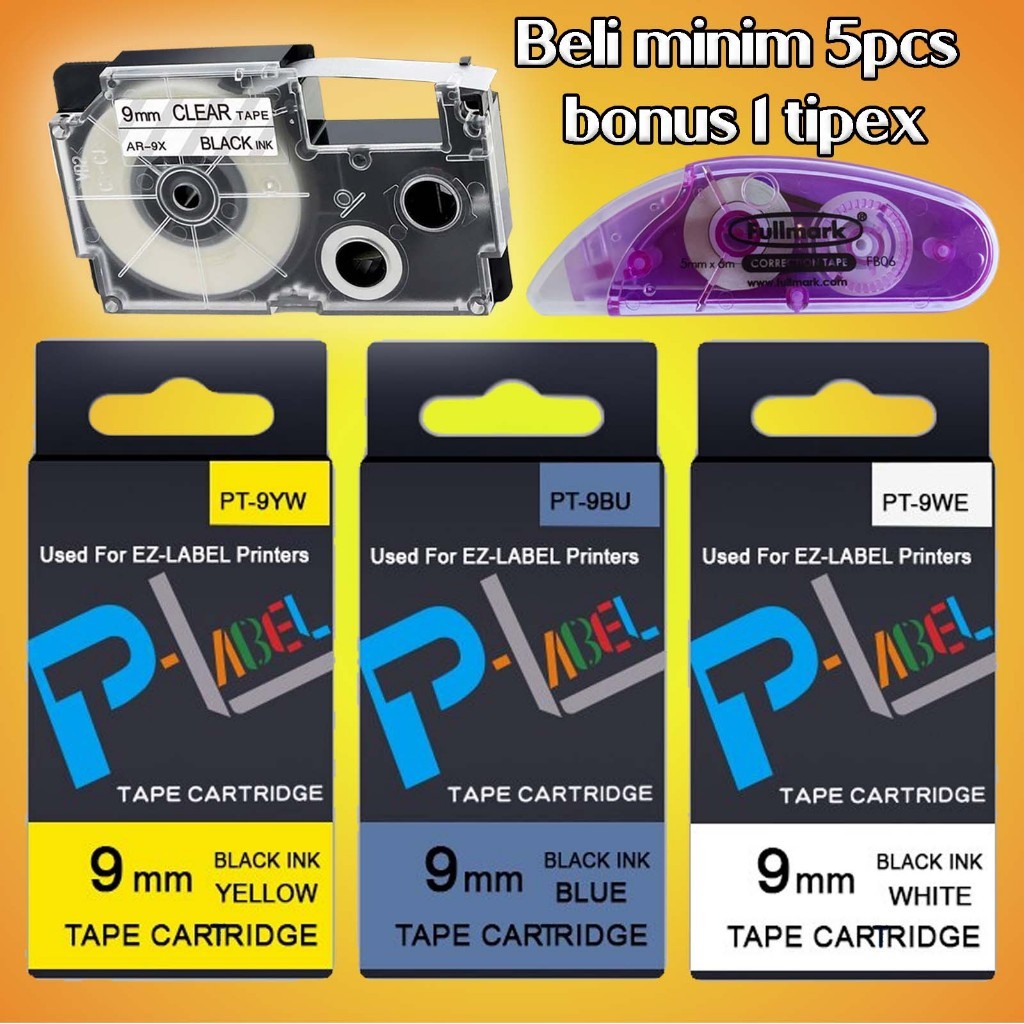 Jual Tinta Label Tape Printer Casio Cartridge Refill K-Label / P-Label ...