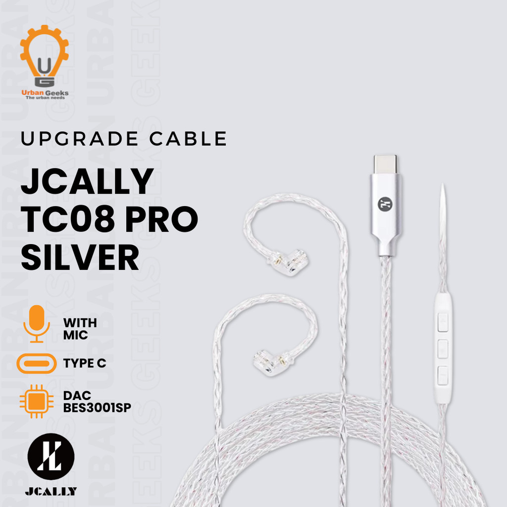 Jual JCALLY TC08 Pro Silver 8 Core Upgrade Cable | Kabel DAC Type-C Hi ...