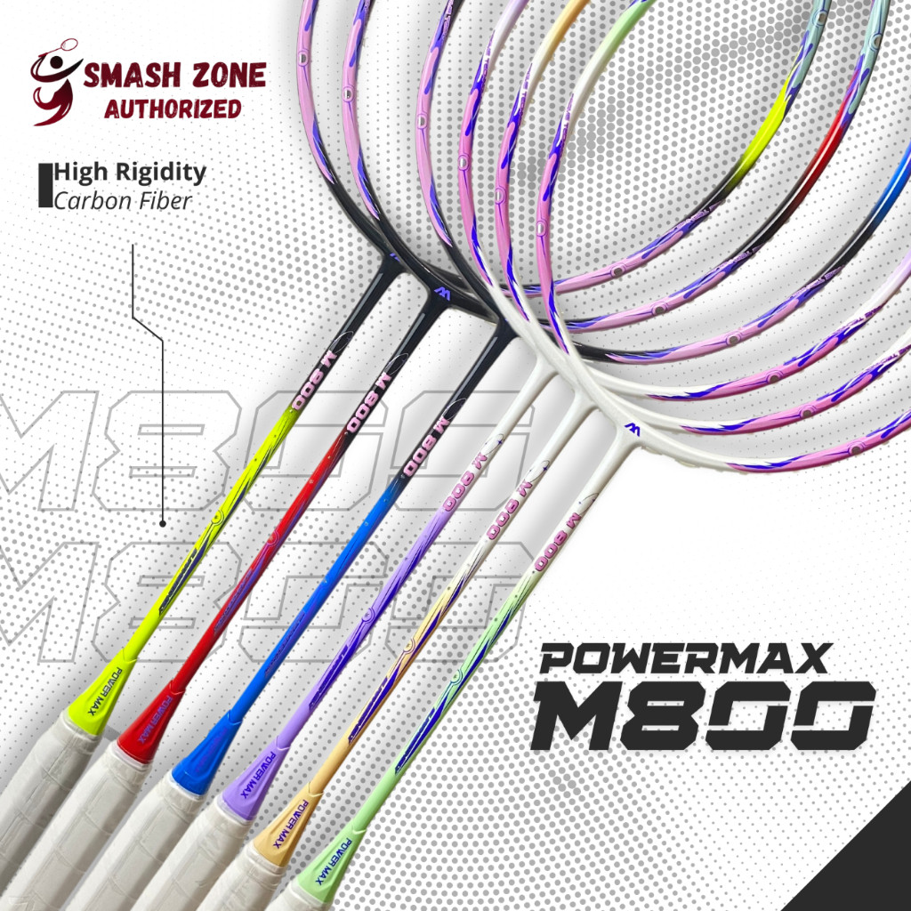 Jual ZO88 Raket Badminton POWER MAX M800 Original 5U 36 Lbs Ringan Anti ...