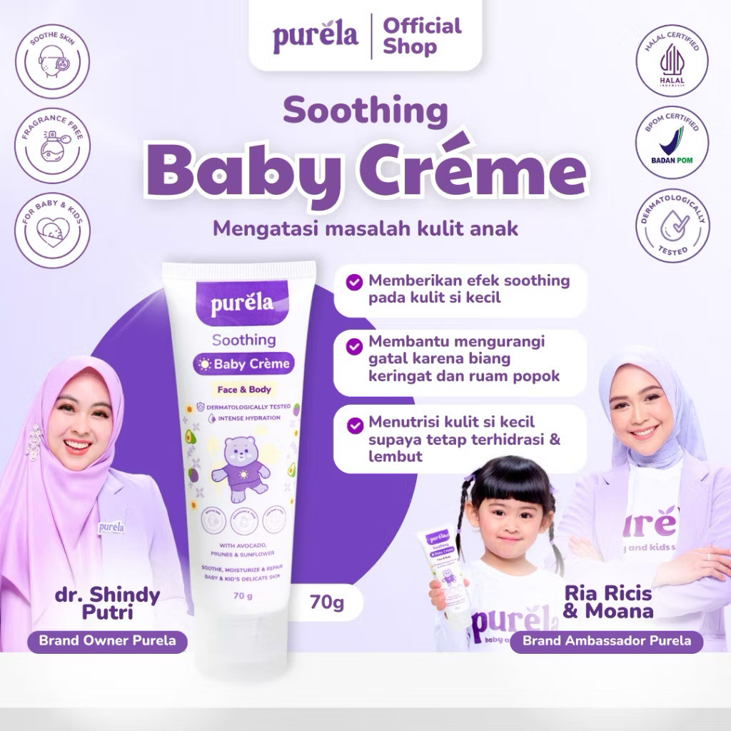 Jual PURELA Soothing Baby Creme 70 gr - Krim Mengatasi Gatal Biang ...