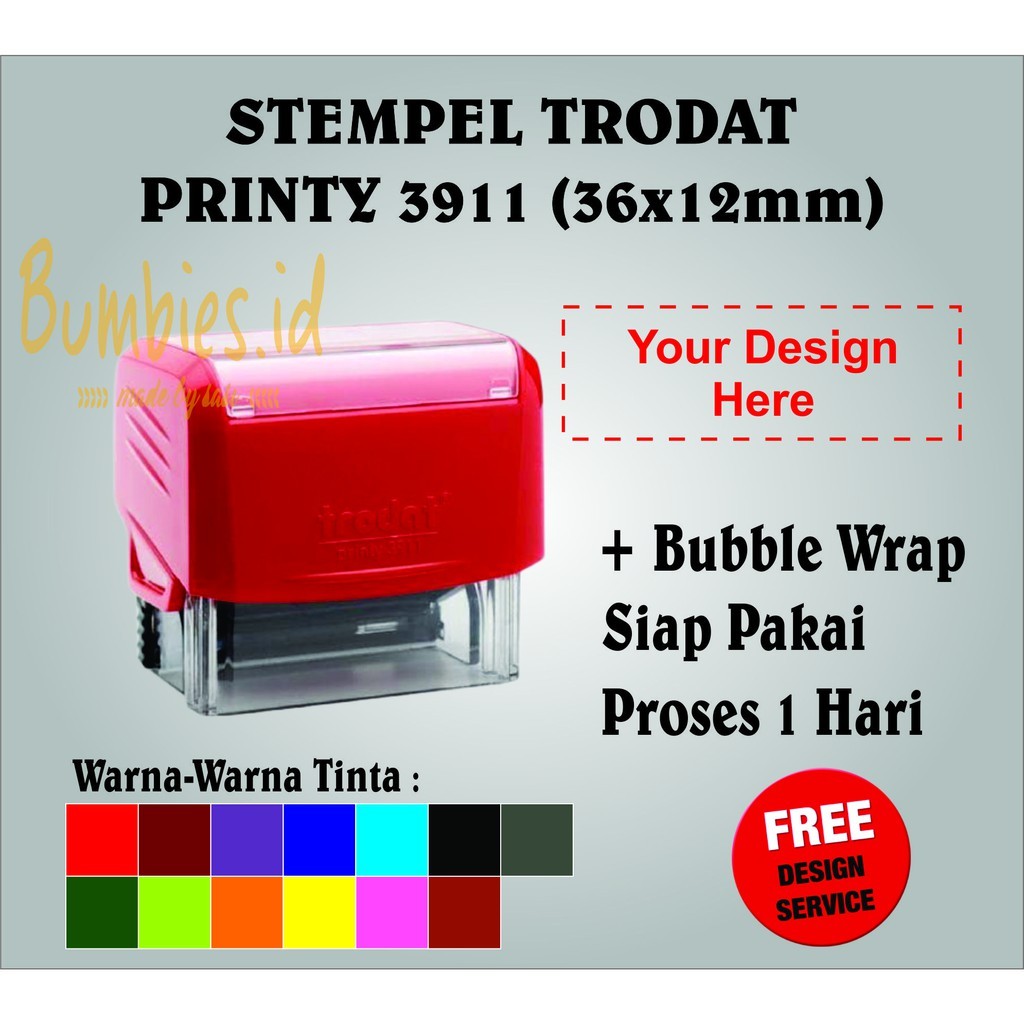 Jual Stempel CUSTOM Trodat 3911 FREE DESAIN (36x12mm) Stempel Nama Dokter | Stempel Perawat SIP ...