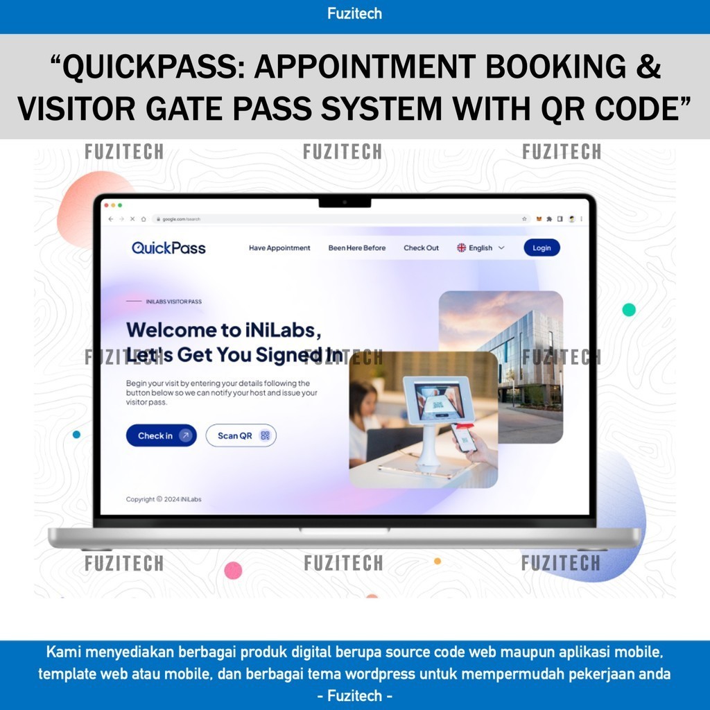 Jual SOURCE CODE APLIKASI WEB QUICKPASS: APPOINTMENT BOOKING & VISITOR GATE PASS SYSTEM WITH QR ...
