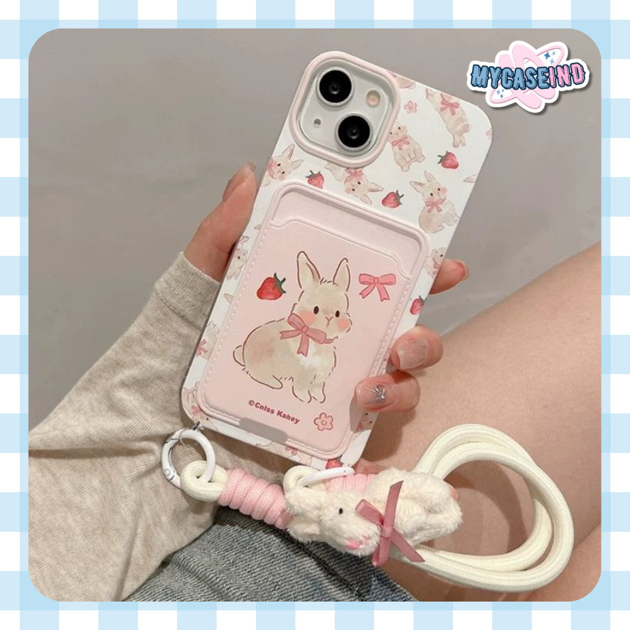 Jual PRINTING CLEAR CARD CASE RABBIT STRAWBERRY AND CAT FLOWER for realme 5 5i c15 c11 c21 3 ...