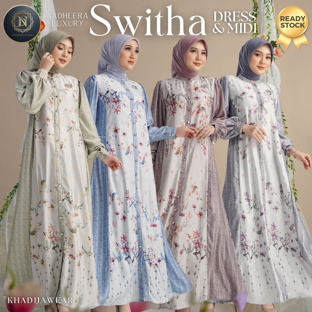 Jual SWITHA SERIES DRESS MIDI NADHEERA LUXURY TERBARU SUWITHA SWITA ...