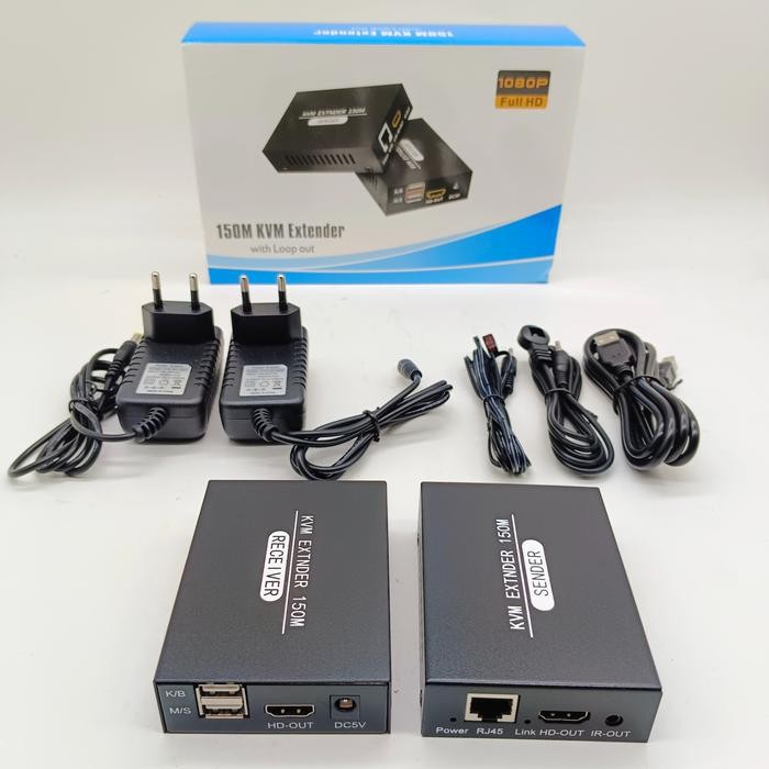Jual EXTENDER HDMI KVM 150M HD HKE150B WITH LOOP Extender Over IP HDMI ...