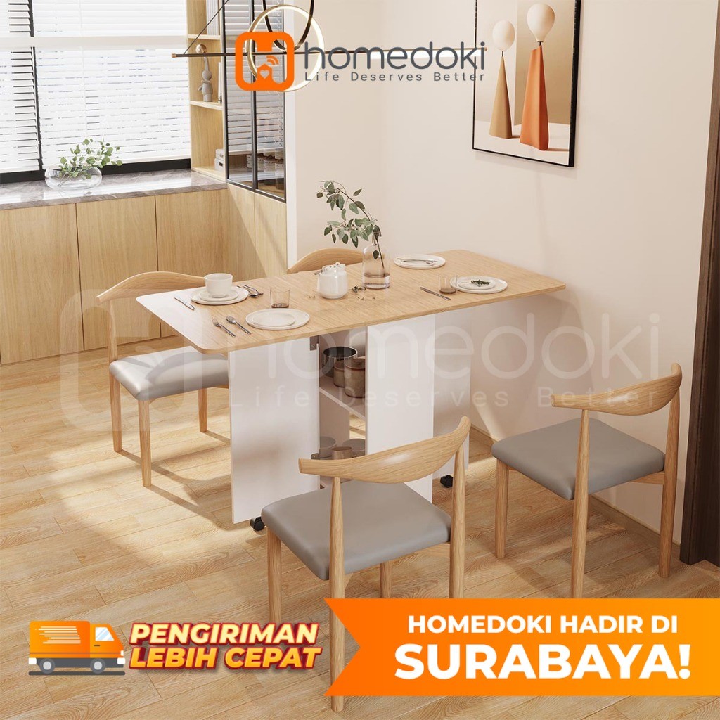 Jual Homedoki Surabaya- Meja Makan Lipat | Shopee Indonesia