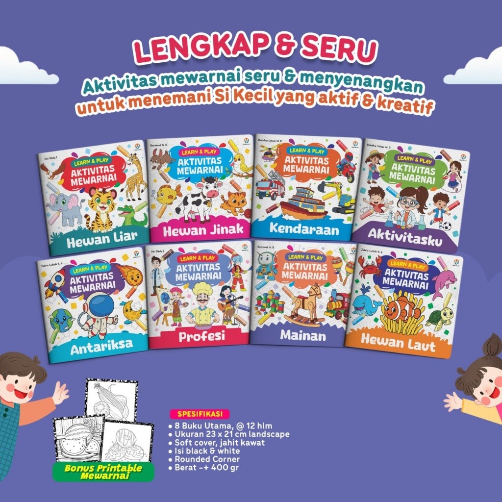 Jual Ziyadbooks - Buku Mewarnai Anak TK Bambar 2 3 4 5 tahun menggambar ...