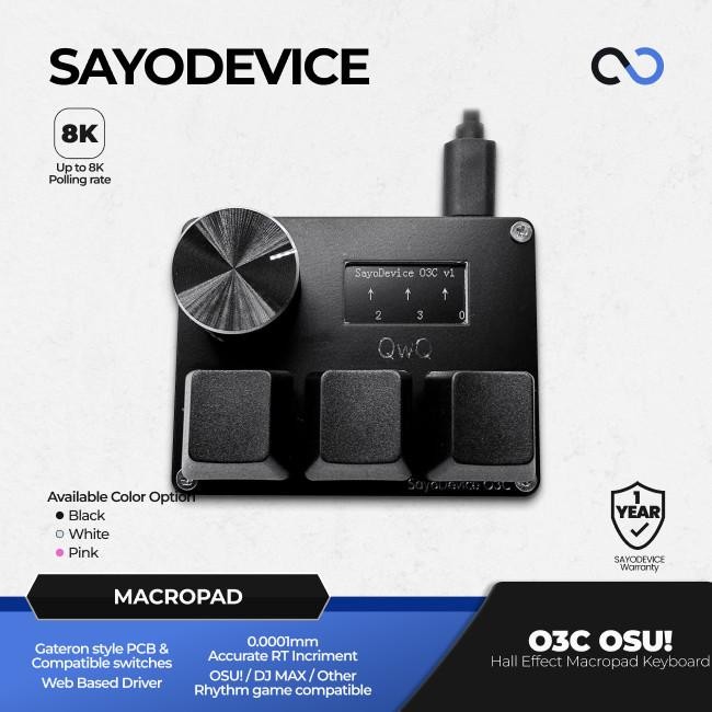 Jual SayoDevice O3C OSU! / DJMAX Hall Effect Macropad Gaming Keyboard ...
