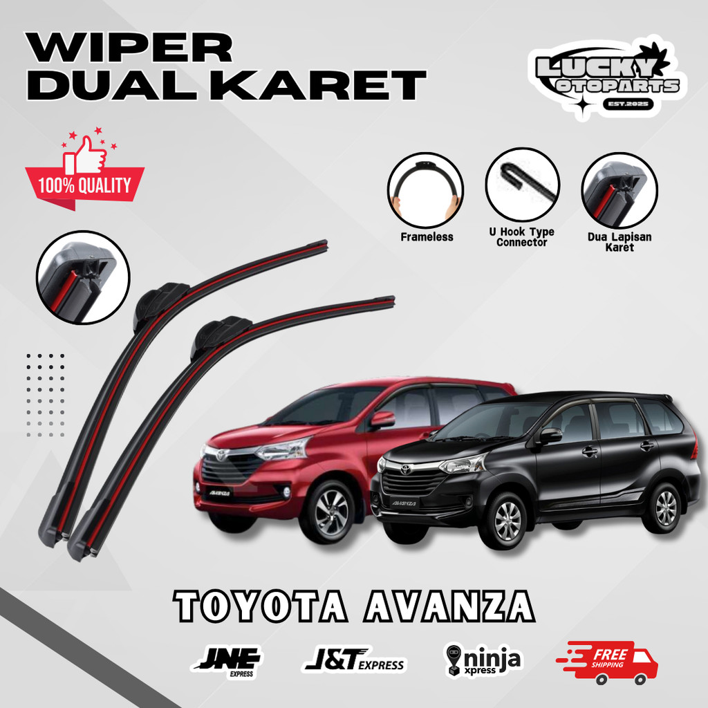 Jual Wiper Frameless Toyota Avanza Lama / All New Avanza / Grand New Avanza Dual Karet 2 Lapis ...
