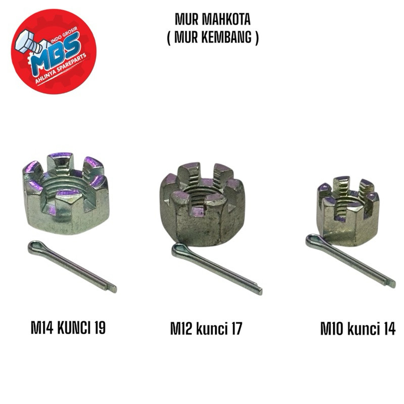 Jual original MUR MAHKOTA KEMBANG NUTS RODA M10 m12 m14 KUNCI 14 17 19 ...