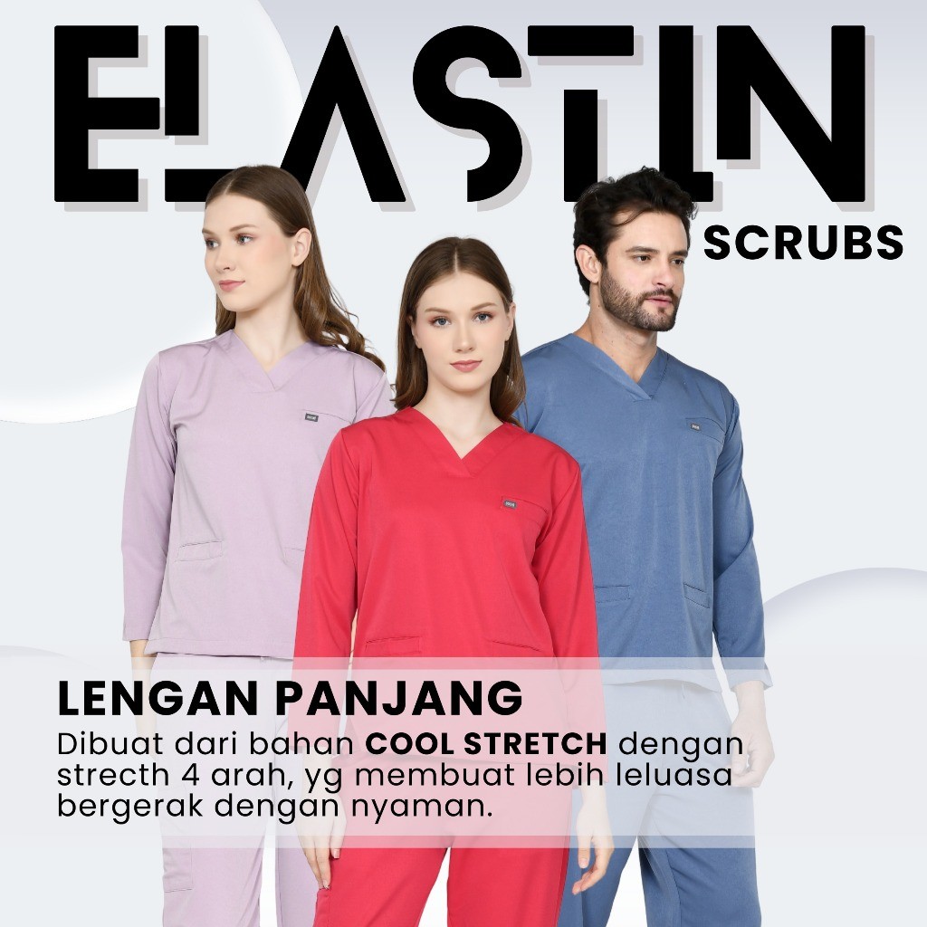 Jual ELASTIN Scrubs / Baju OK / Baju Jaga Lengan PANJANG (The Prime ...