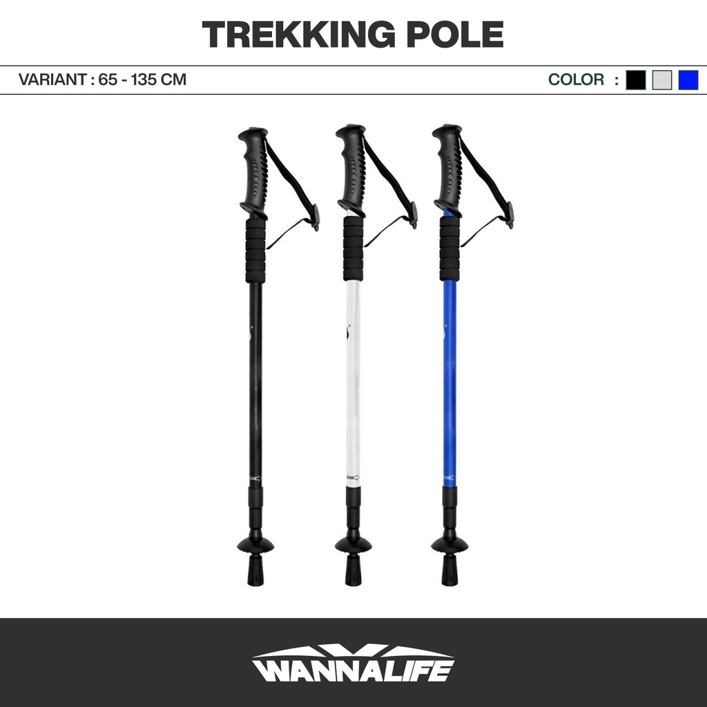 Jual Tracking Pole 65cm - 135cm Adjustable | Tongkat Trekking Hiking ...