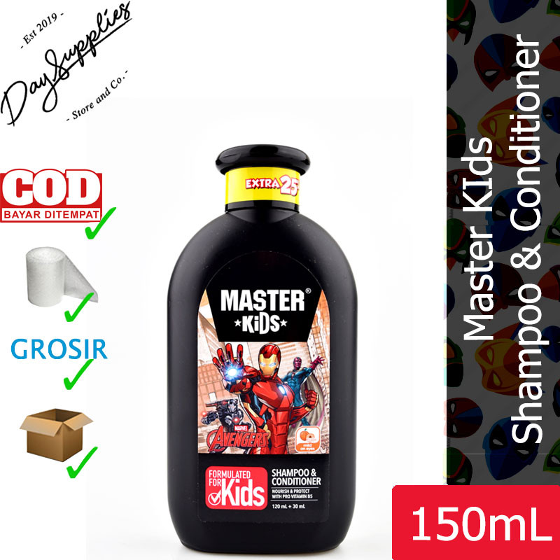 Jual Master Kids Shampoo & Conditioner Iron Man PEACH 150mL (120mL + 30mL) / Shampoo ...