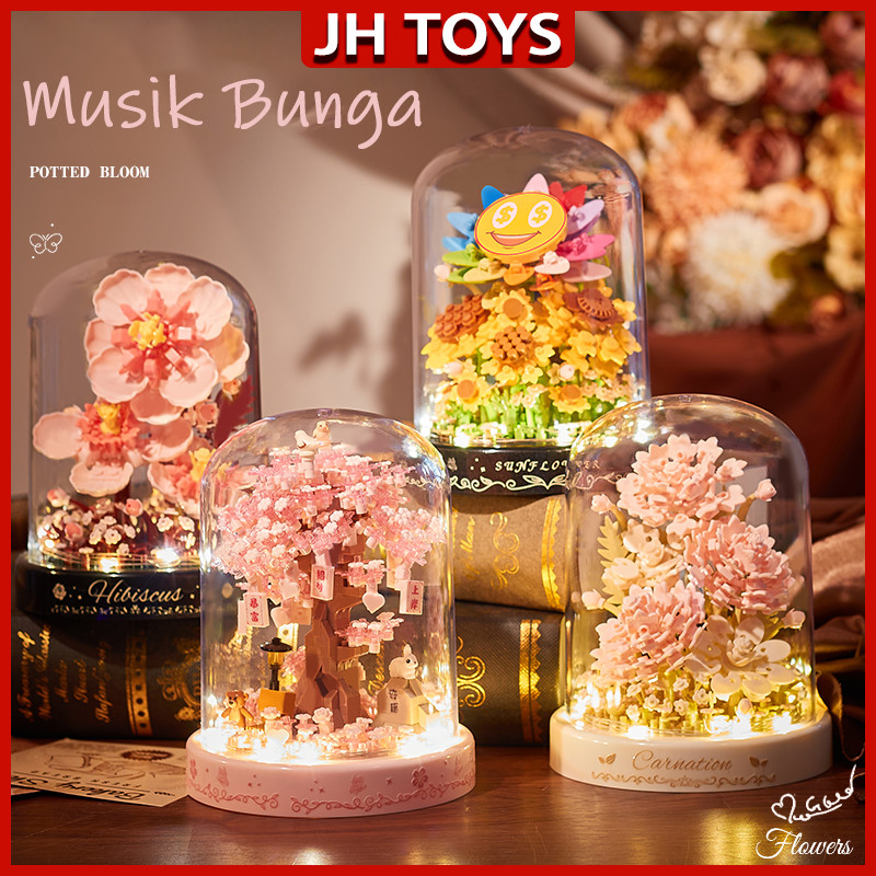 Jual JH TOYS Mainan Balok Bunga Bricks Pohon Ceri Cake BungaMusic Box ...