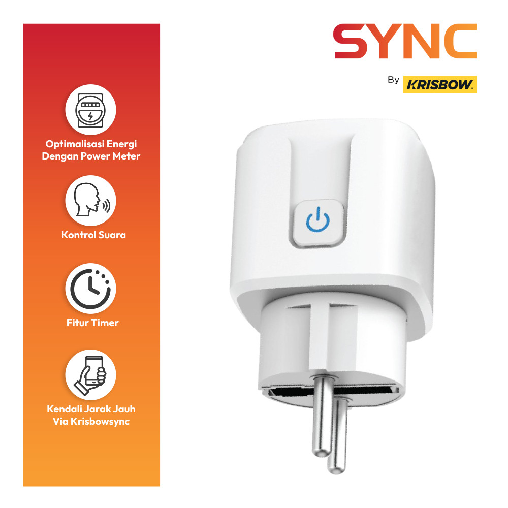 Jual Krisbow Sync Steker Smart Plug Ue Dengan Monitoring Function ...