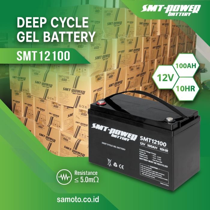 Jual BATERAI KERING AKI SMT POWER 12V 100AH DEEP CYCLE GEL BATTERY ...
