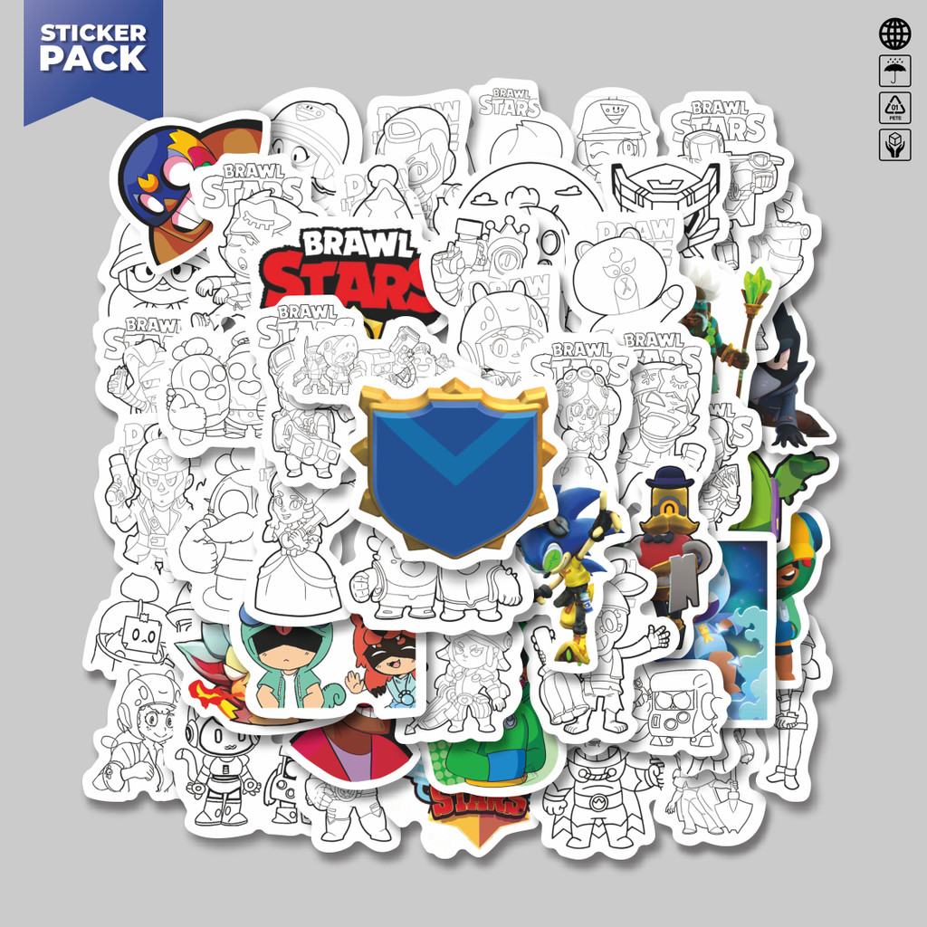 Jual [100PCS]Stiker Pack Stiker Kartun Brawl Stars [Game Pertempuran ...