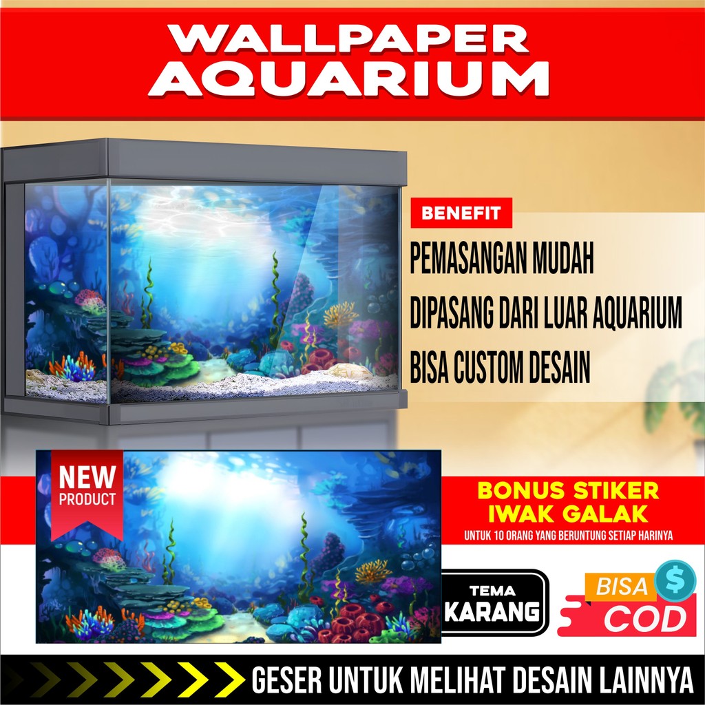 Jual STICKER AQUARIUM, AQUASCAPE,STIKER KACA AQUARIUM,BACKGROUND ...
