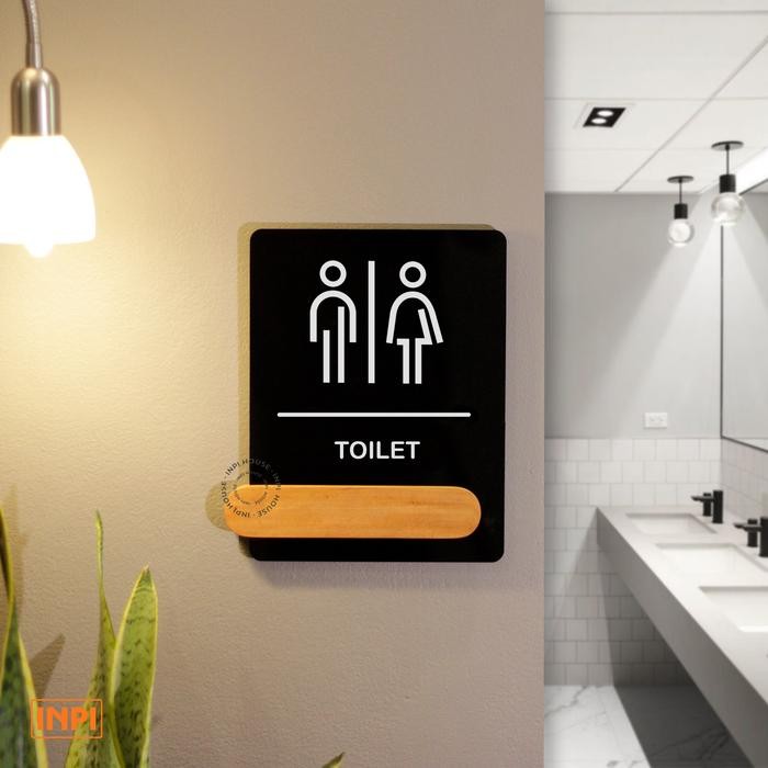 Jual Sign Toilet Kayu Akrilik Sticker Hitam Putih - INPI HOUSE - Hitam ...