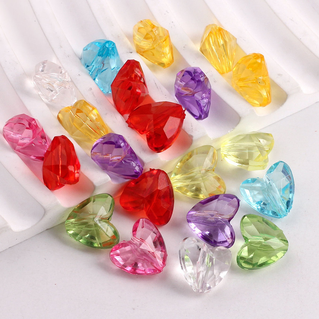 Jual 10 gr Manik-manik Akrilik Clear Transparent - Heart Gem | Shopee ...