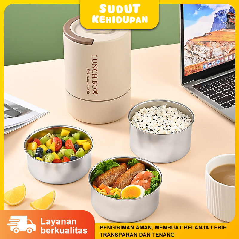 Jual Lunch Box Stainless Steel 304 Dapat Dipanaskan di Microwave Bento ...