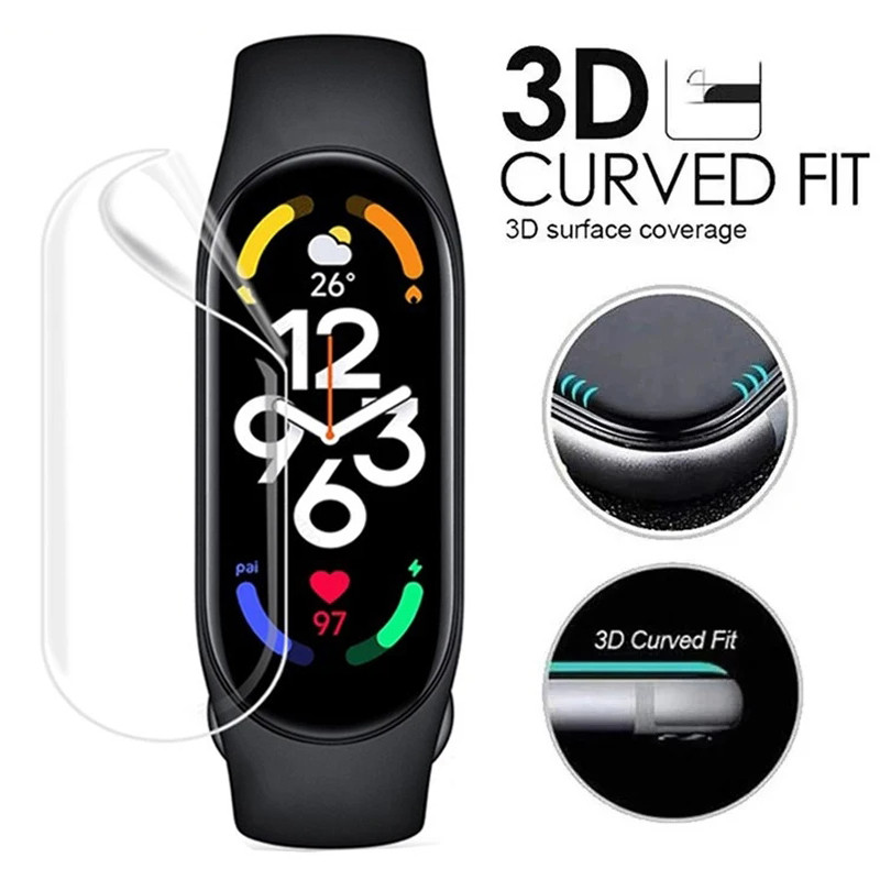 Jual isi 6Pcs Soft Hydrogel Film Xiaomi Mi Band 8 7 Pro Protective Film Xiaomi Mi Band 6 5 4 3 ...