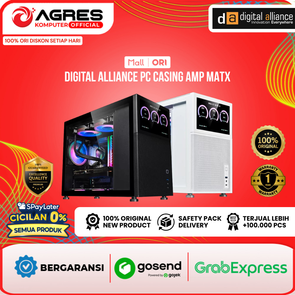 Jual DIGITAL ALLIANCE PC CASING AMP MATX WITH LED 8 DISPLAY 1 YEAR ...