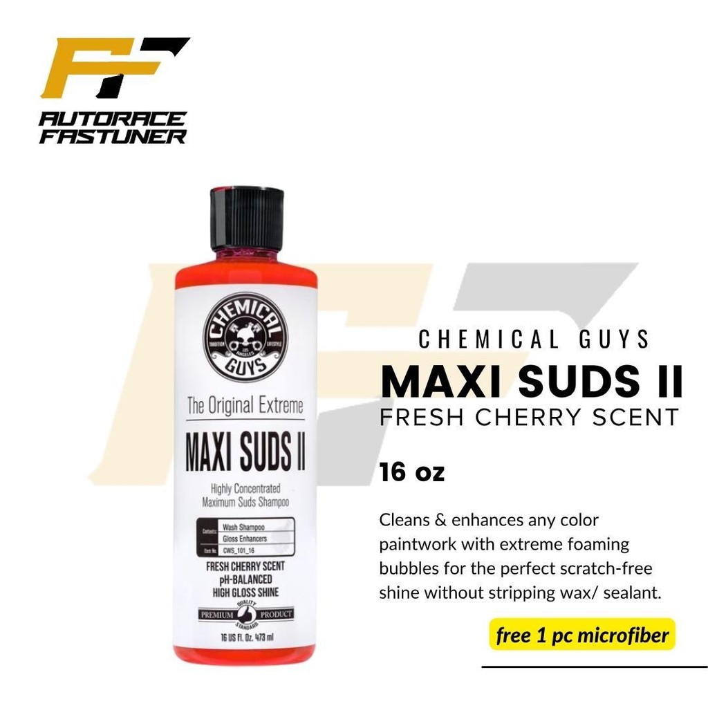 Jual Chemical Guys Maxi Suds 2 Fresh Cherry Super Suds Shampoo 16oz ...