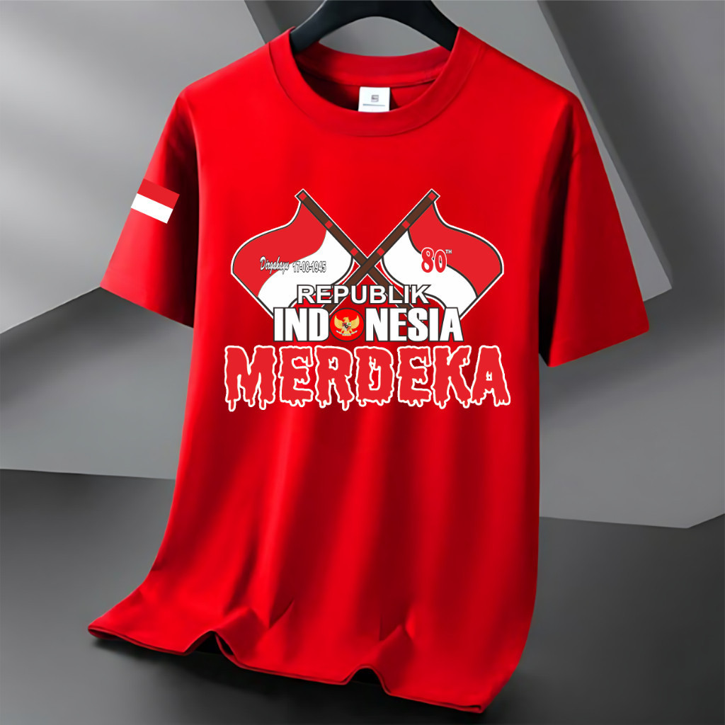 Jual KAOS DIRGAHAYU REPUBLIK INDONESIA MERDEKA Hut RI 80 KAOS 17 Agustus 1945 Kemerdekaan ...