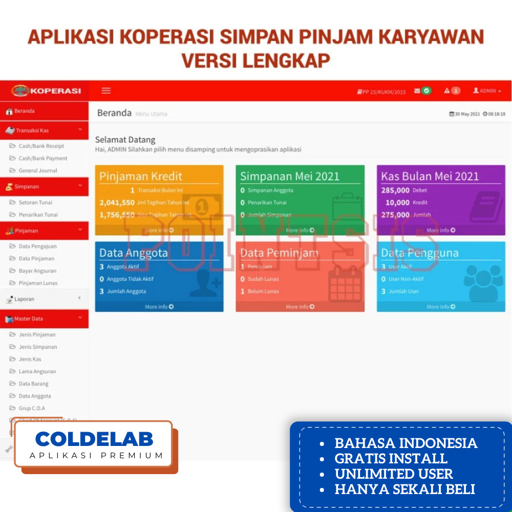 Jual Source Code Aplikasi Koperasi Karyawan Simpan Pinjam PHP CI | Shopee Indonesia