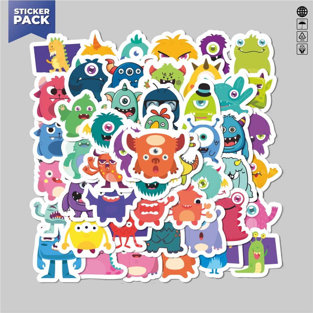 Jual [100PCS]Stiker Pack Stiker Kartun Monster Lucu Stiker Aesthetic ...
