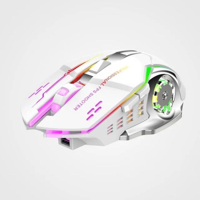 Jual MOUSE GAMING WIRELESS LED Q13 (RGB) SILENT KLIK RECHARGEABLE ...