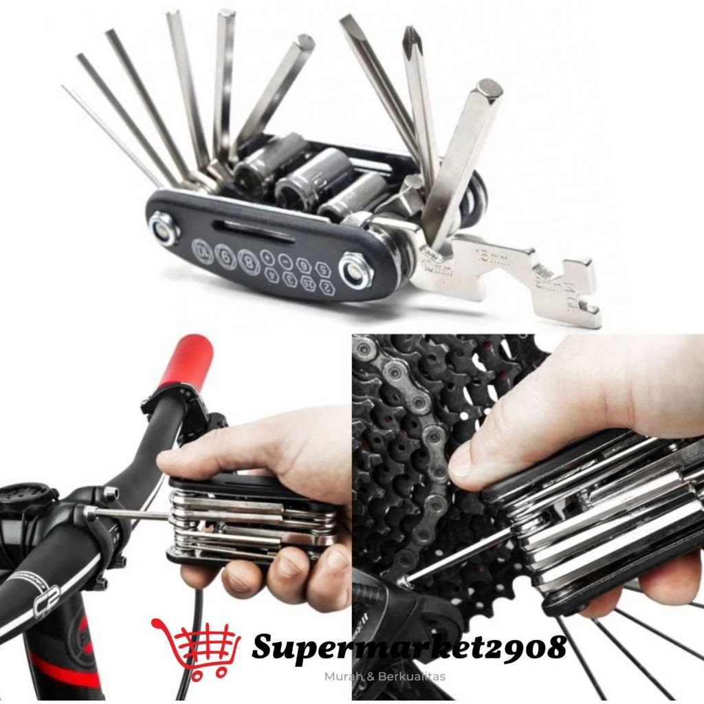 Jual Kunci Set Lipat KUNCI SHOCK 16in1 Lipat Kunci Sepeda Tools Kunci ...