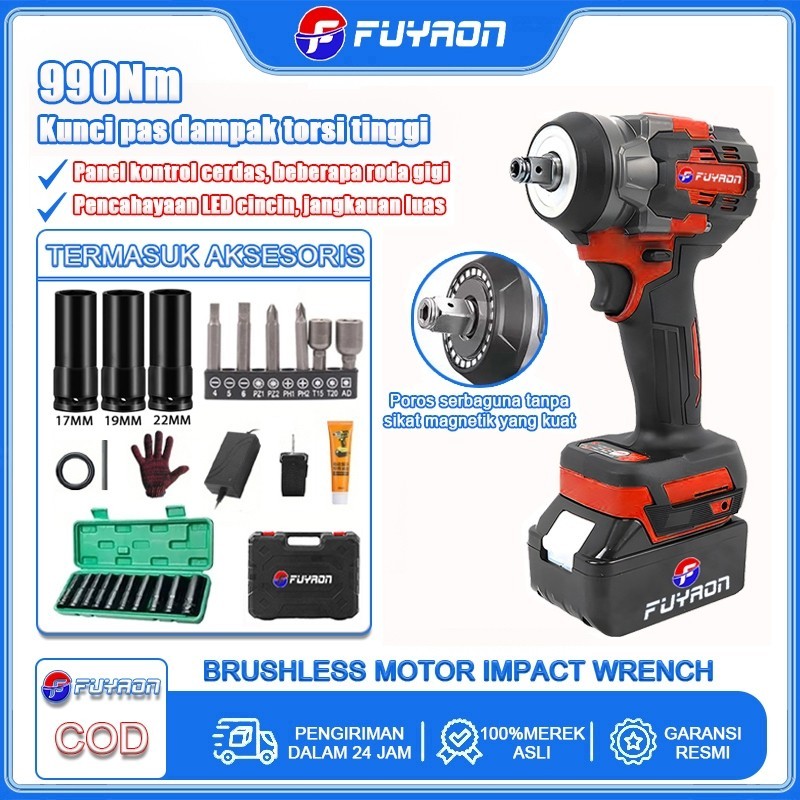 Jual IMPACT WRENCH TORSI BESAR FUYAON【COD】Kunci Impact Tanpa Kabel ...
