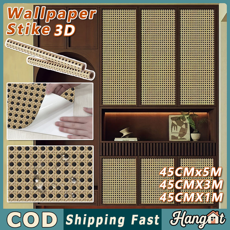 Jual [COD]Wallpaper StikerDekoratif Lebar Dinding Rotan Wallpaper Tidur ...
