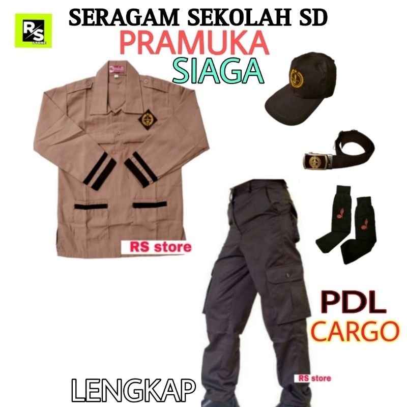 Jual PRADIPTALARIS ID Setelan Seragam Sekolah SD Pramuka Siaga Baju Panjang Celana PDL Cargo ...