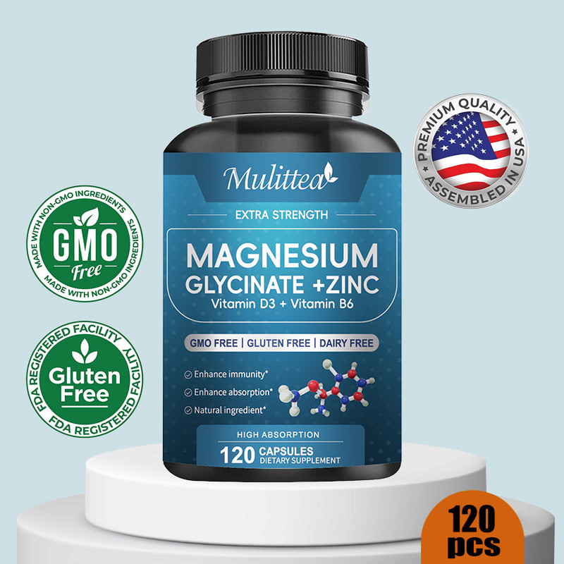 Jual Mulittea Magnesium Glycinate 500mg Capsules with Zinc Vitamin D3 ...