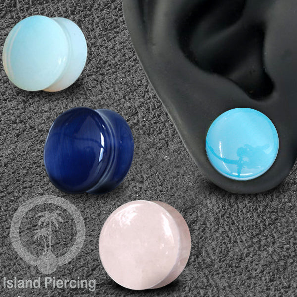 Jual Genuine stone ear plugs tindik Piercing large Gauge, Cat Eye warna ...
