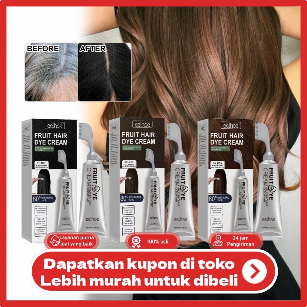 Jual EELHOE 【Fruit Dye Cream 80ml Hair（Coklat dan hitam）】Semprot Krim ...