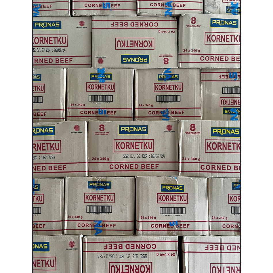 Jual Kornetku Kornet Daging Sapi Corned Beef Pronas HALAL 340gr (isi 24 ...