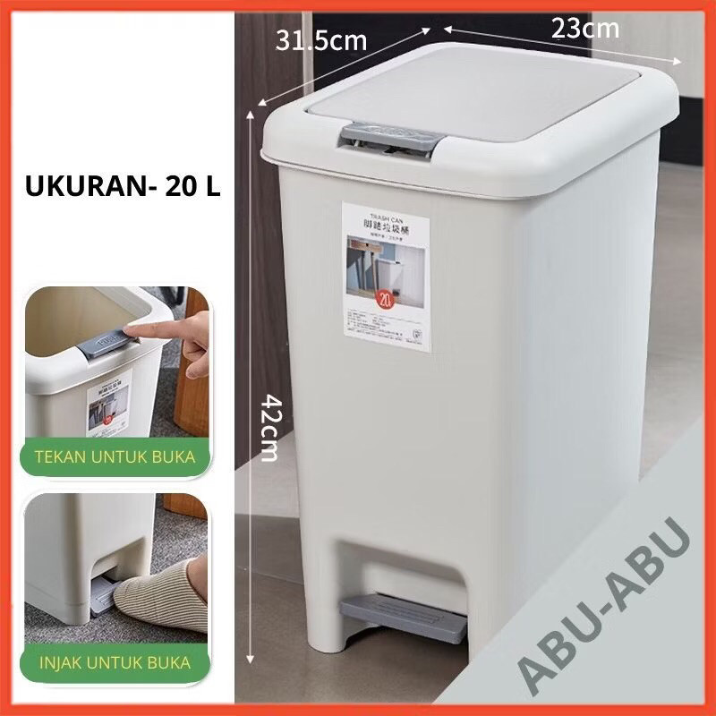 Jual Tempat Sampah Injak Tong Sampah Plastik Tertutup Trash Bin Kotak ...