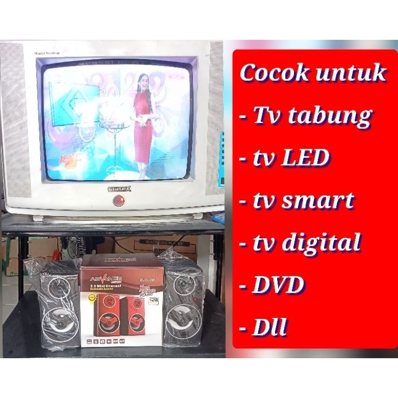 Jual speaker external tv tabung dan Led tinggal pakai merk advance ...