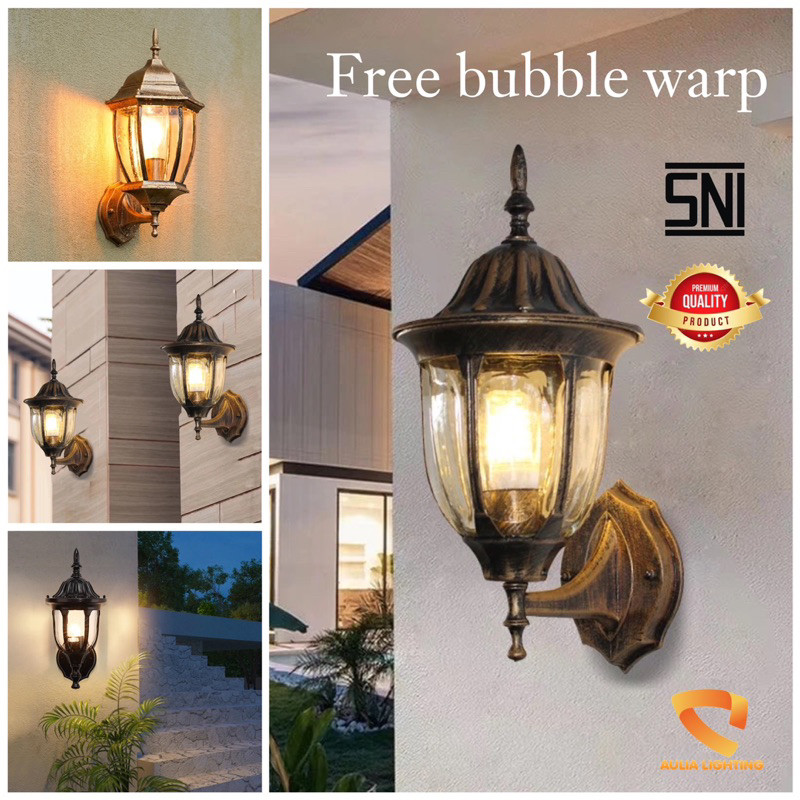 Jual LAMPU DINDING CLASSIC UNIK WARNA EMAS HITAM E27 WALL VINTAGE LIGHT ...