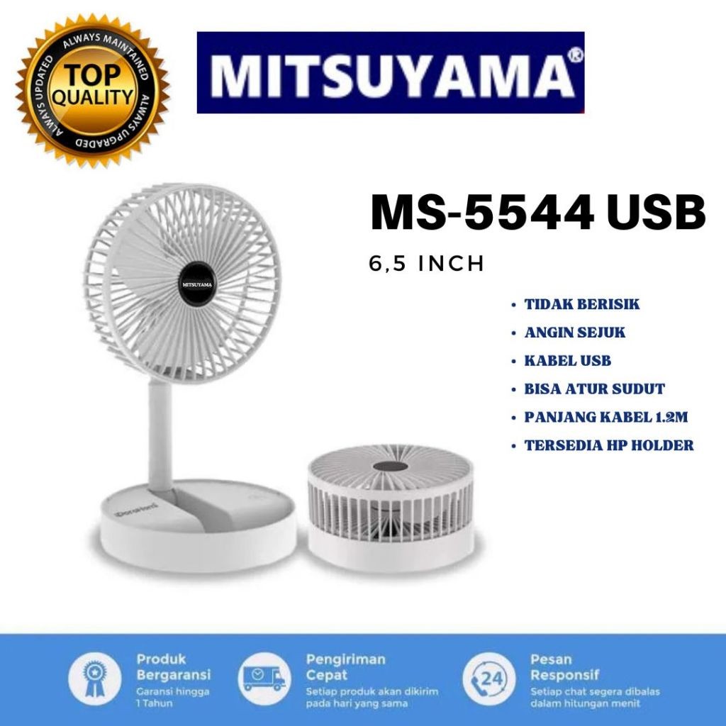 Jual MITSUYAMA MS-5544 USB Kipas Mini Lipat USB 6.5 inch - Overpast ...